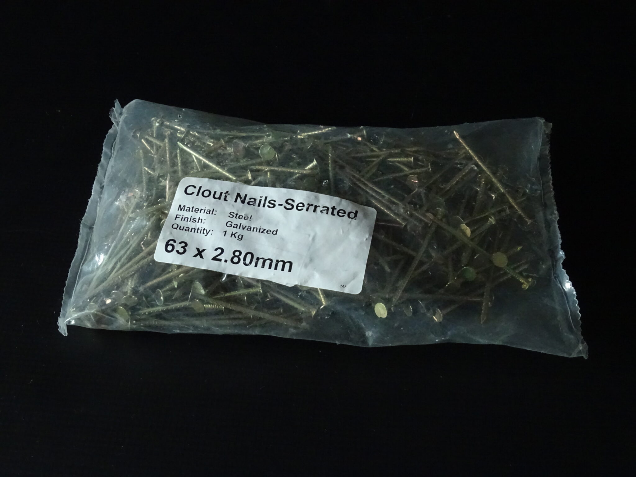 Roof Tile 63mm Clout Nails (Serrated) 1Kg Bag - Cem Brick